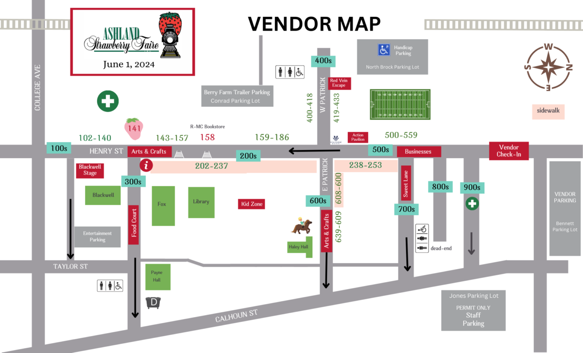 Vendor Map - Ashland Strawberry Faire