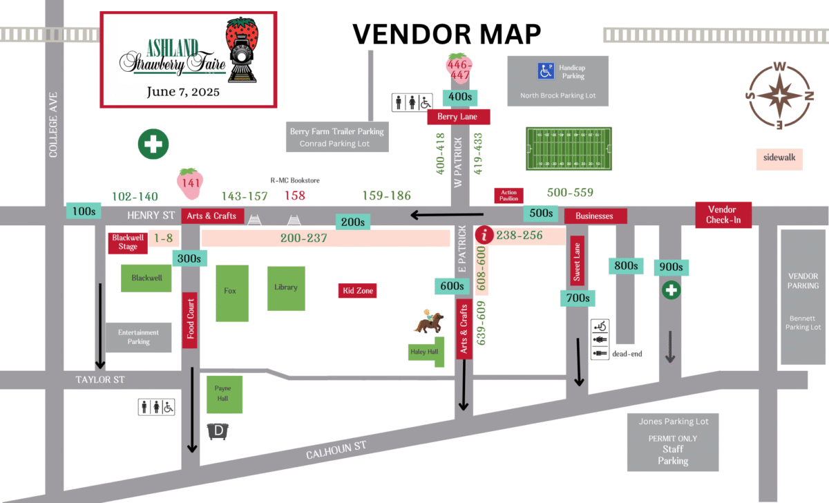 Vendor Map - Ashland Strawberry Faire